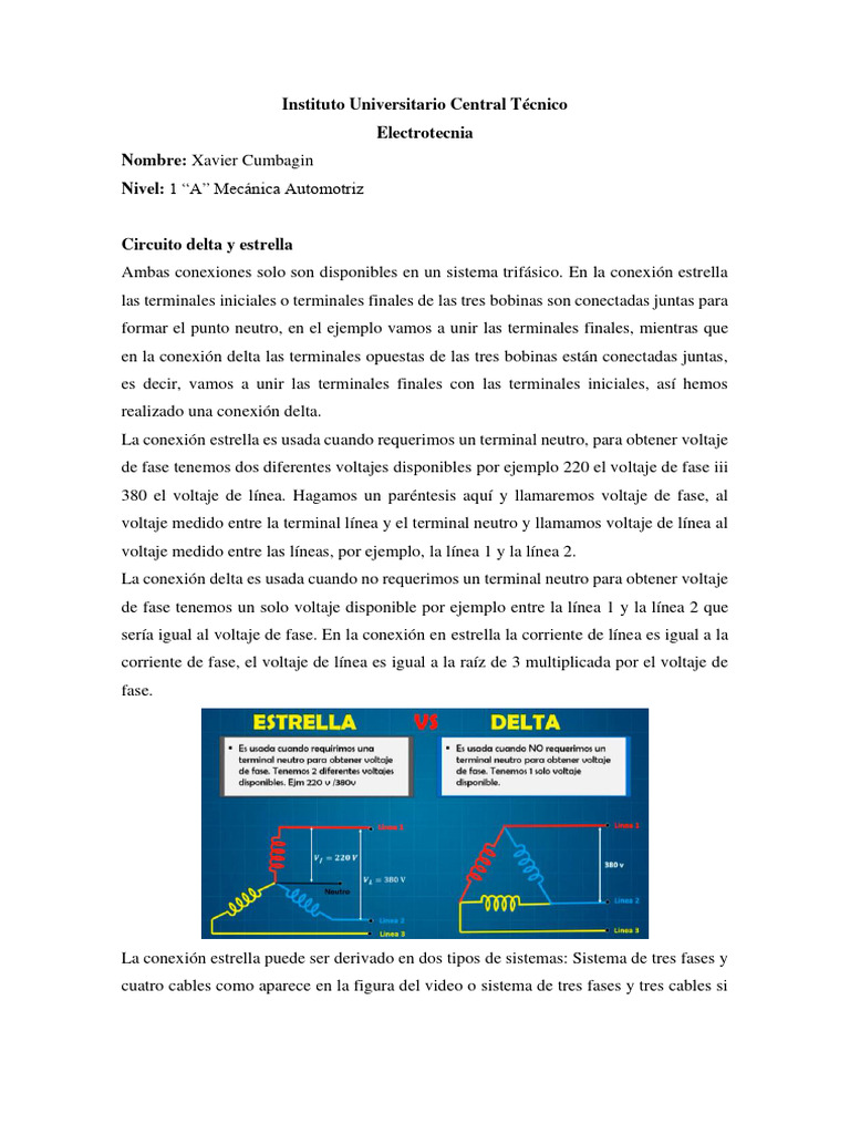 Delta Estrella | PDF | Resistencia Eléctrica y Conductancia | Corriente ...