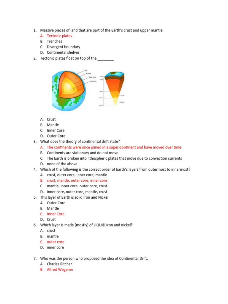 REVISION 2 | PDF | Plate Tectonics | Crust (Geology)