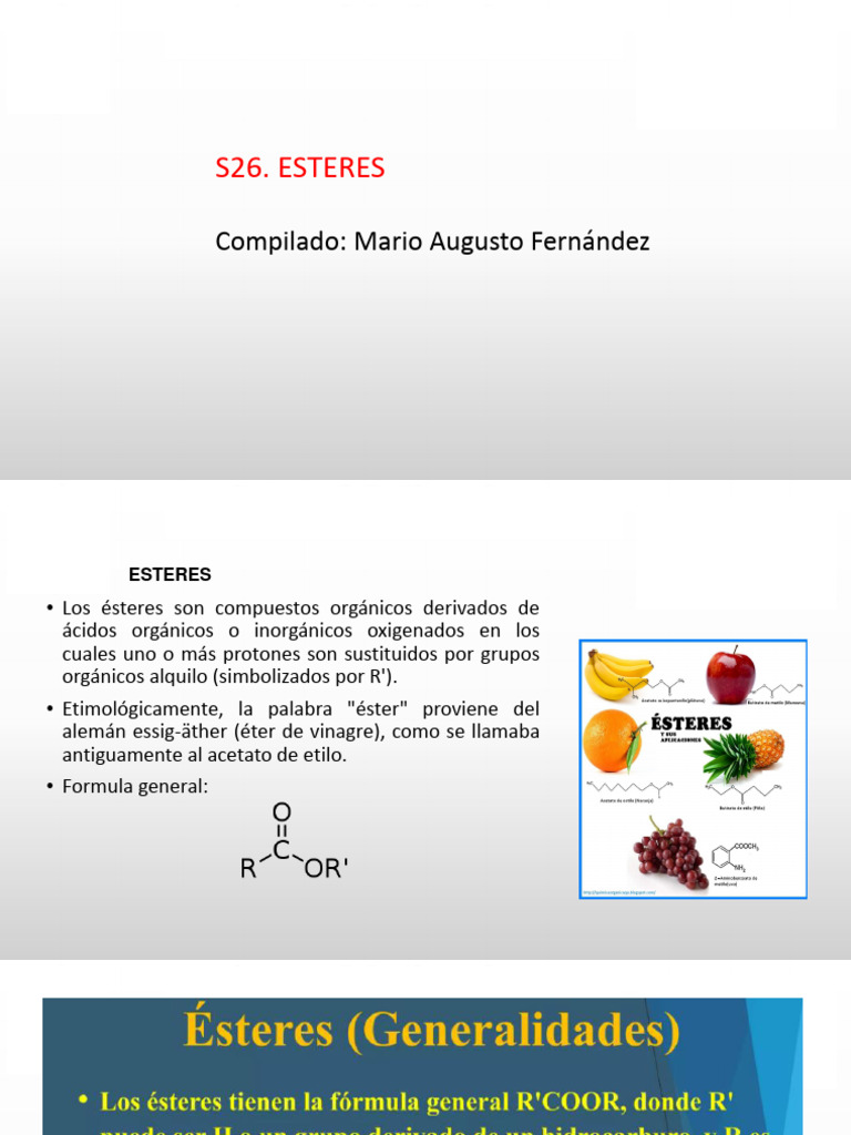 Ésteres: Propiedades y Usos en Química | PDF | Ester | Compuestos químicos
