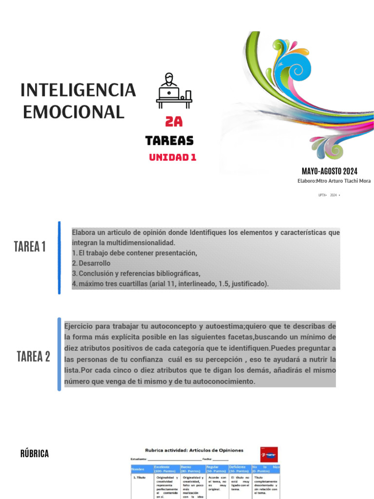 Plan de Tareas 2a Unidad 1 | PDF | Conceptos psicologicos | Sicología
