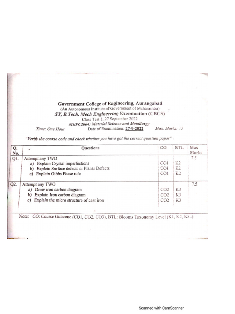 3rd Sem Papers | PDF