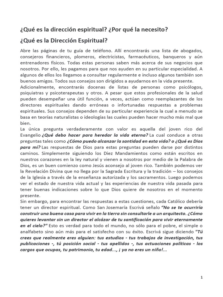 Dirección Espiritual | PDF | Sacerdote | Cristo (título)