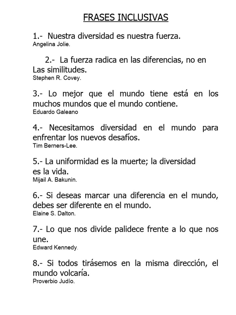 Frases Inclusivas y LSM | PDF | Ciencias sociales | Relaciones ...