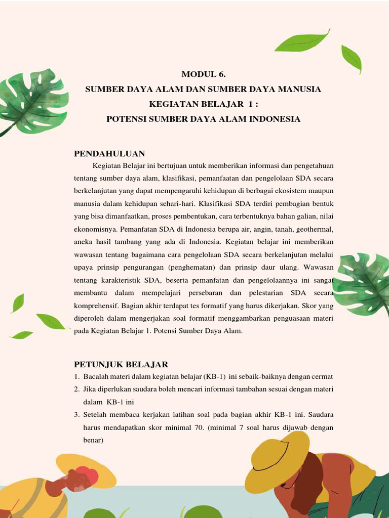 Revisi Modul 6 KB 1. Potensi Sda - 1 Juli 2022-1-45-3-45 | PDF