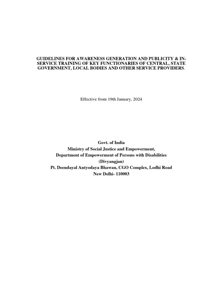 Awareness Generation and Publicity (AGP) & in Service Training | PDF ...