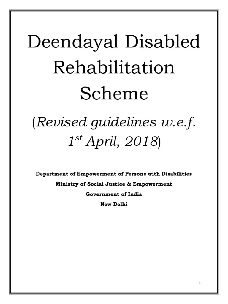 Deendayal Disabled Rehabilitation Scheme | Download Free PDF ...