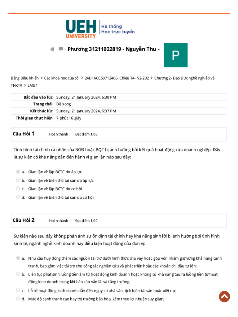 LMS 1 - Xem L I Bài Làm | PDF