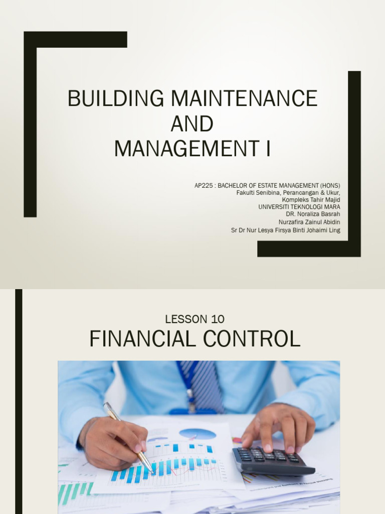 Financial Control in Building Maintenance | PDF | Budget | Business