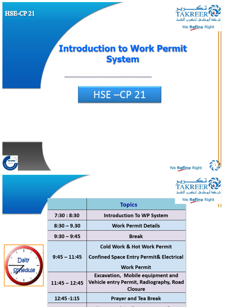 HSE CP-21 Work Permit System | PDF | Risk Assessment | Risk