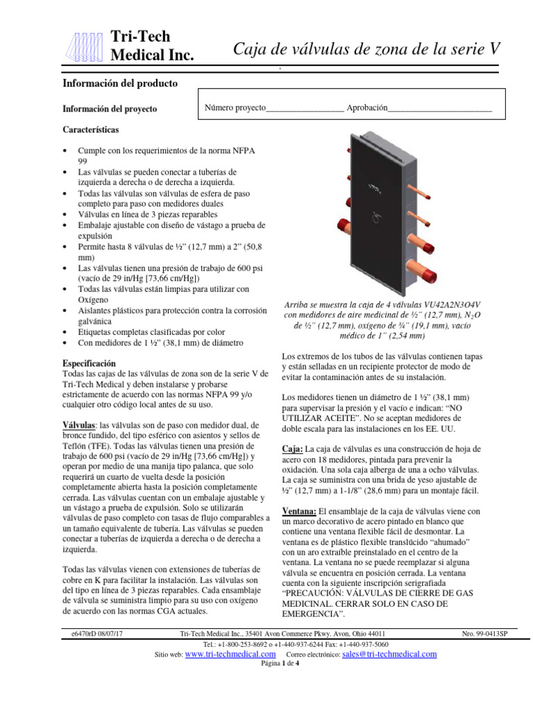 Ficha Tecnica de La Caja de Valvulas | PDF | Óxido nitroso | Materiales