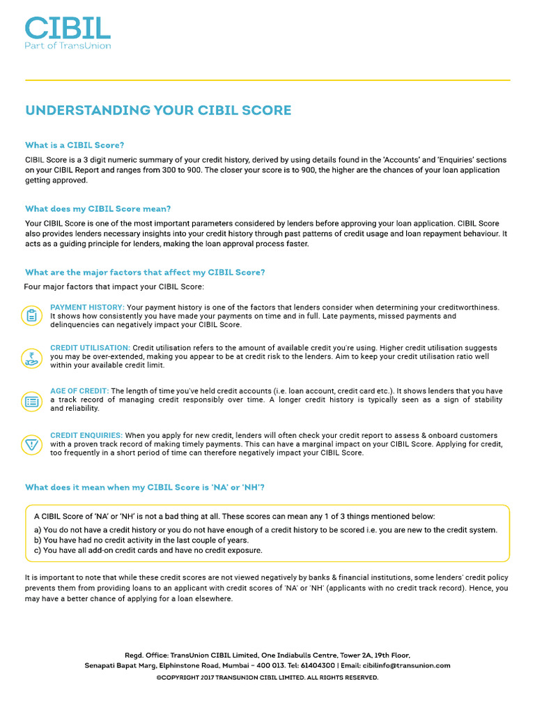 Understanding Your CIBIL Score Report | PDF | Credit | Finance & Money ...