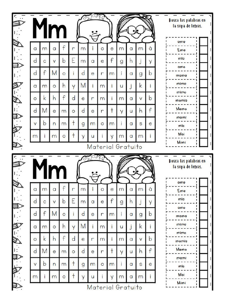 Sopa de Letras Letra M | PDF