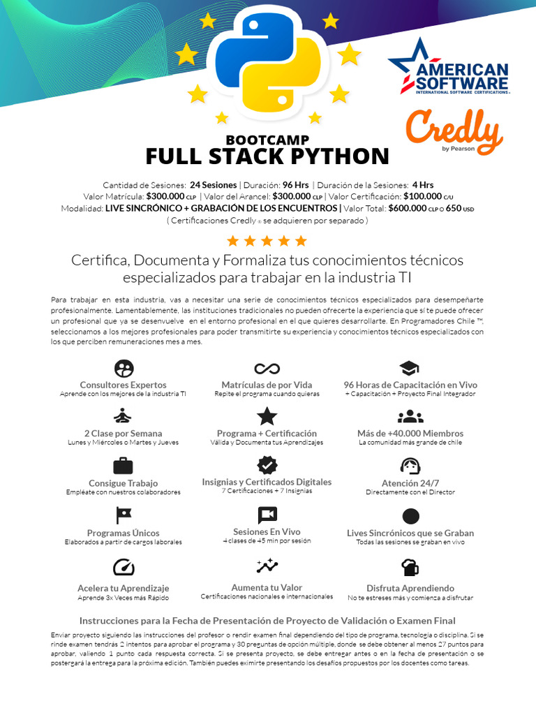 Full Stack Python ® Bootcamp | PDF | Python (lenguaje de programación) | Ingeniería de software