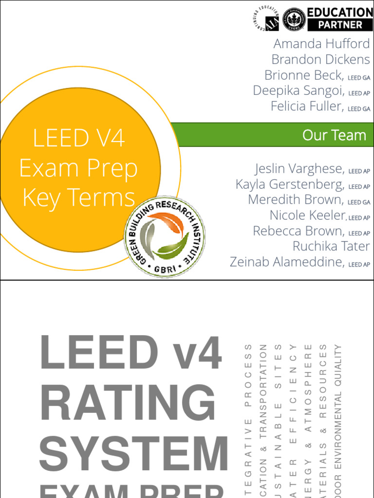 LEED v4 Exam Prep: Key Terms & Team | PDF | Water | Reflectance