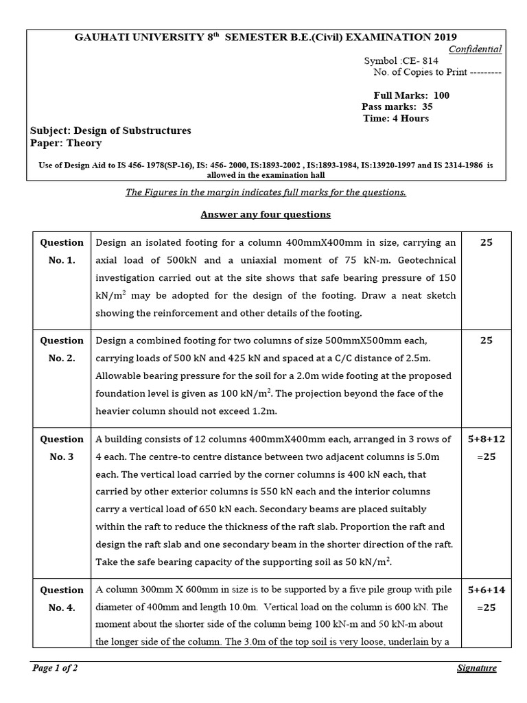 Design of Substructures 2019 | PDF | Deep Foundation | Column