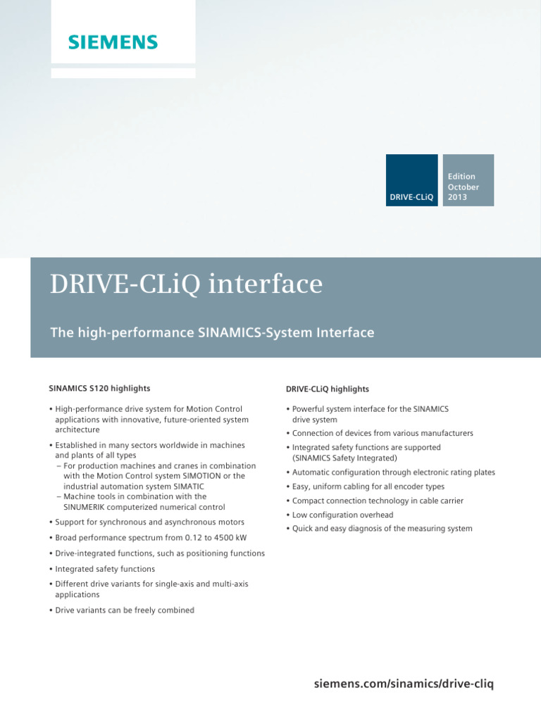 Drive Cliq Interface Flyer | Download Free PDF | Engineering | Computing