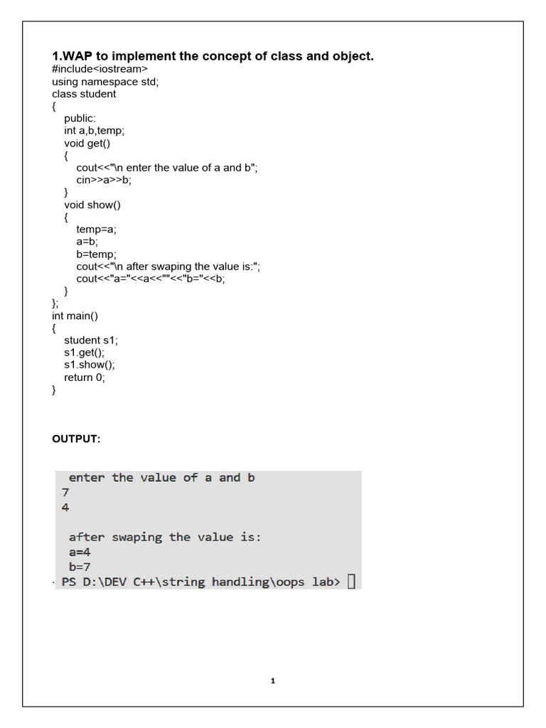 Oops Practical File | PDF | Namespace | Computer Programming Oops Practical File | PDF | Namespace | Computer Programming