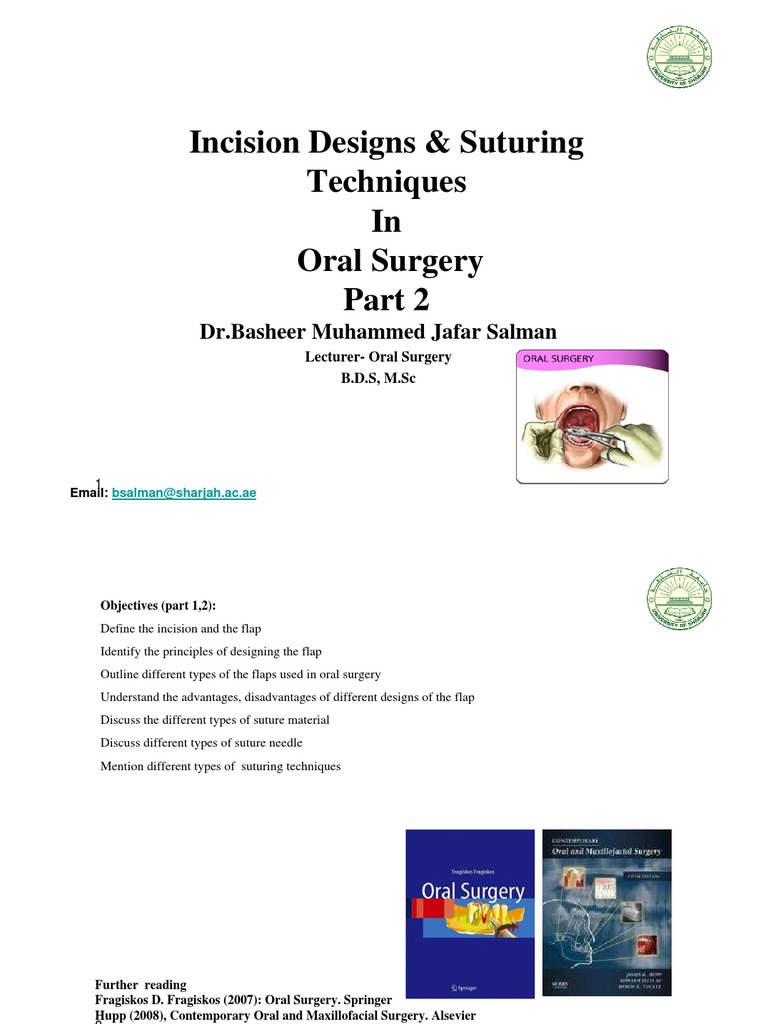 Suturing Techniques in Oral Surgery | PDF | Surgical Suture | Medical ...