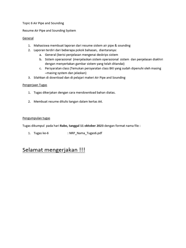 Resume Topic 6 Air Pipe and Sounding | PDF