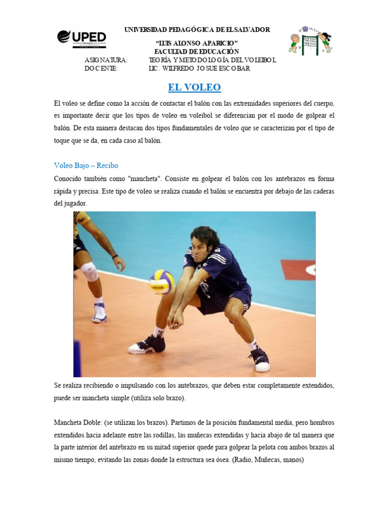 Tipos de Voleo en Voleibol: Bajo y Alto | PDF | Vóleibol