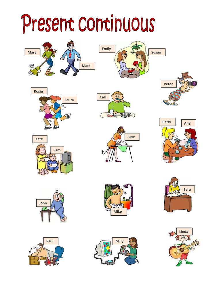 Ejercicio Present Continuous | PDF