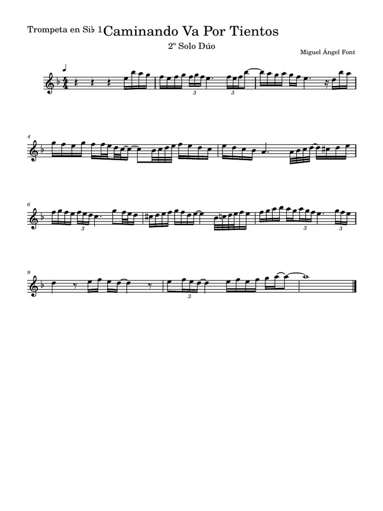 Caminando Va Por Tientos - Solo Dúo - Trompeta - en - Sib - 1 | PDF