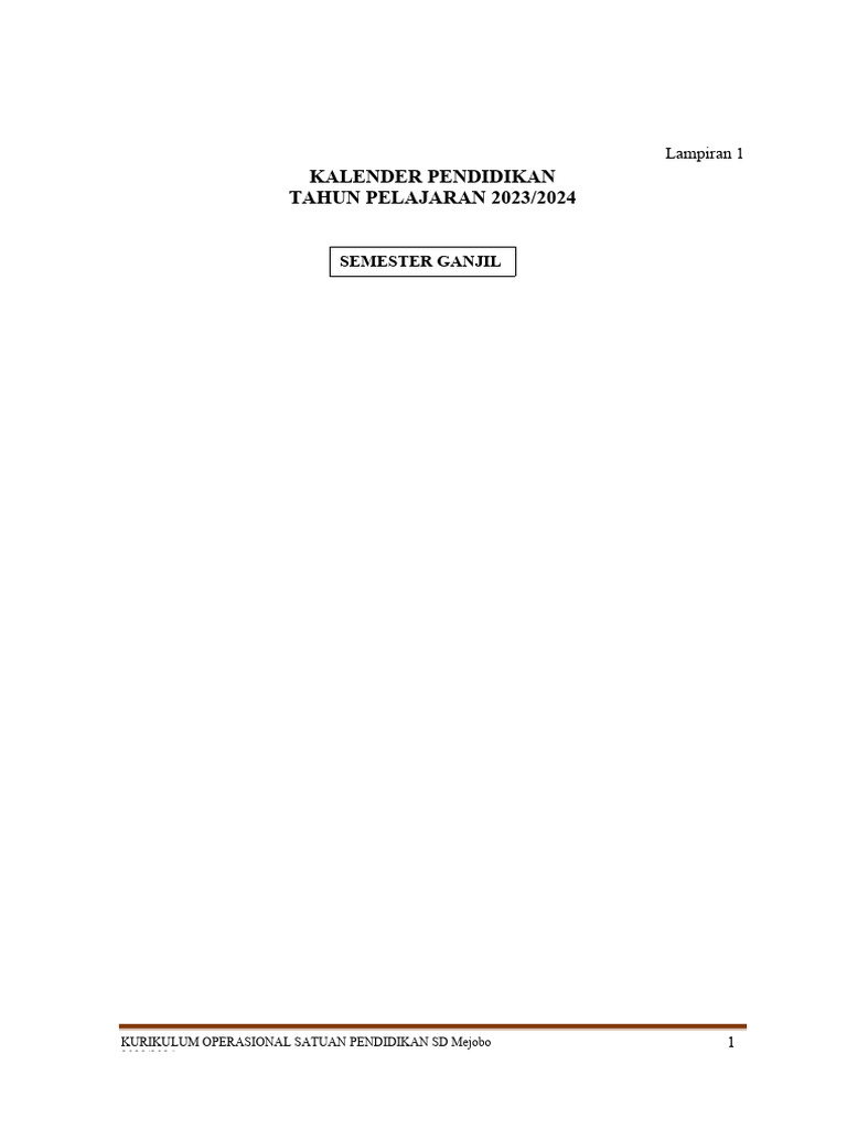 KOSP Lampiran SD Korwil 2023-2024 | PDF