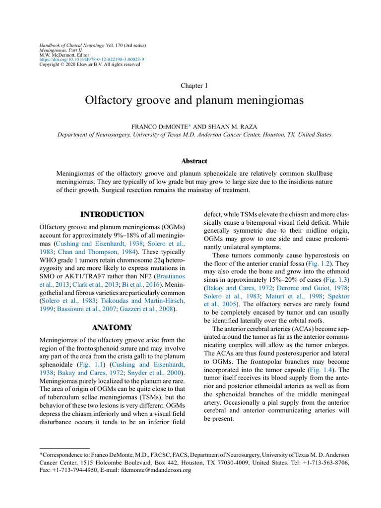 Planum Sphenoidal Meningioma | PDF | Diseases And Disorders | Medical ...