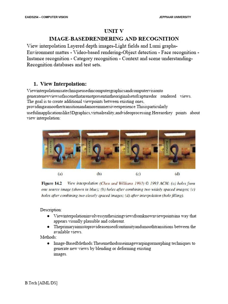 Computer Vision-Unit 5 Notes | PDF | Computer Vision | Rendering ...