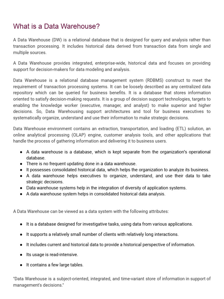 Understanding Data Warehousing Concepts | PDF | Data Warehouse | Metadata