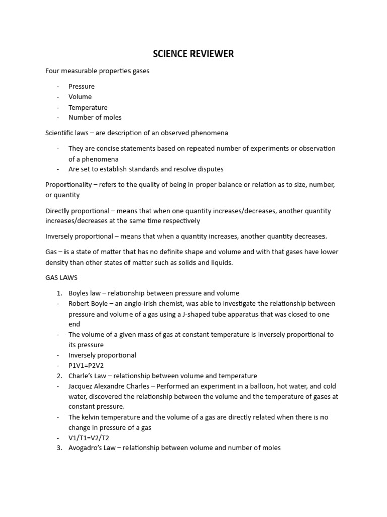 Science Reviewer | PDF | Chemical Compounds | Chemical Reactions