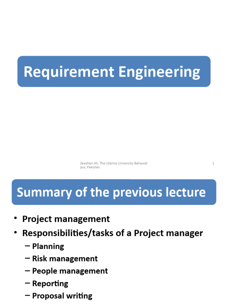 Lec 9 (Requirement Engineering) | Download Free PDF | Specification ...