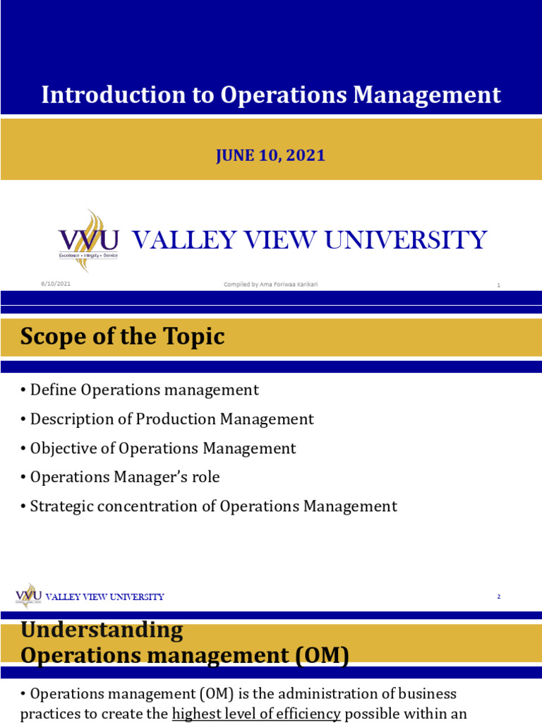 Operations Management Overview | PDF | Operations Management | Inventory