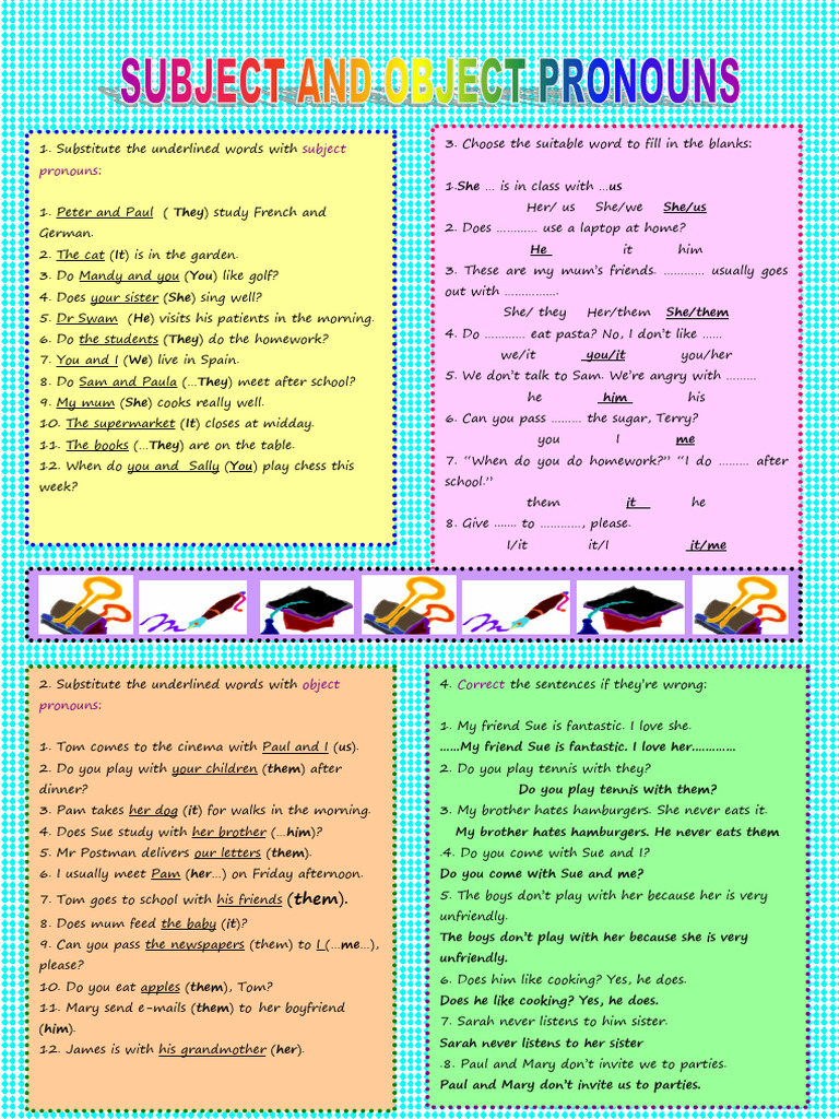 SUBJECT AND OBJECT PRONOUNSkmojn | PDF