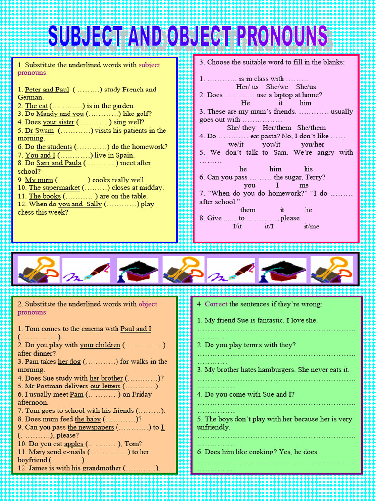 SUBJECT AND OBJECT PRONOUNSghuyj | PDF | Syntax