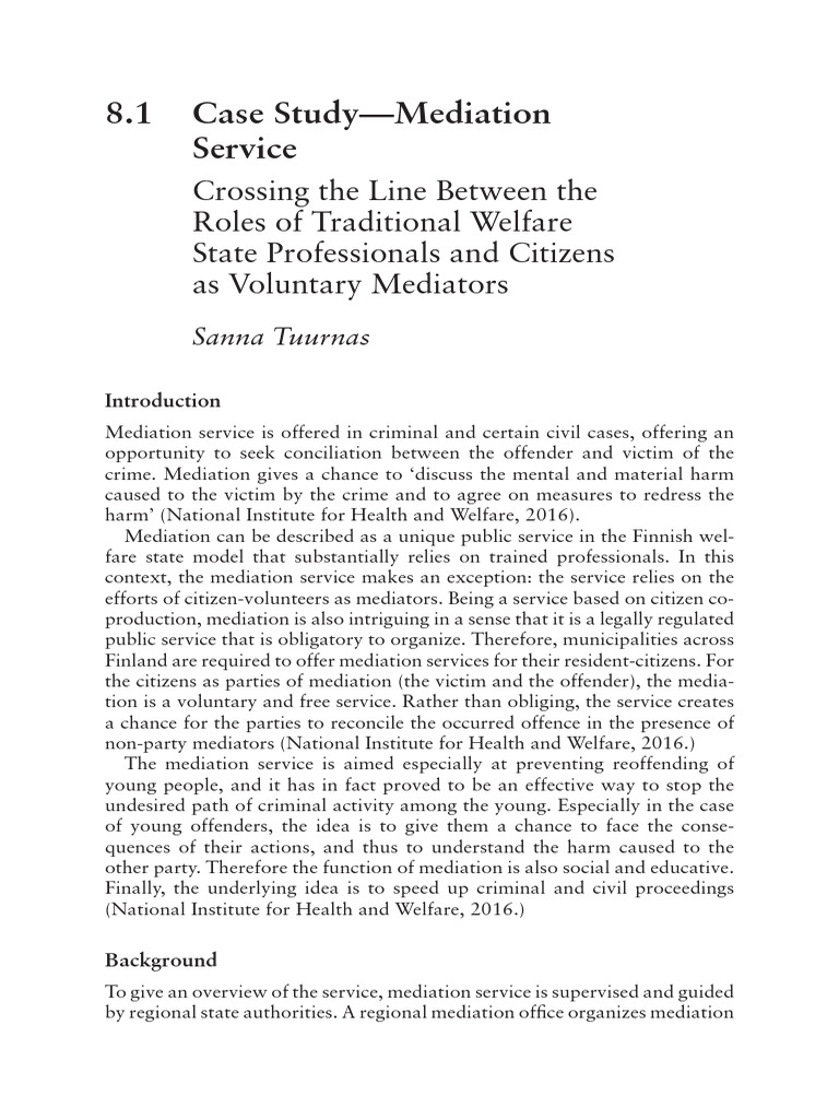 Case Study-Mediation Service | Download Free PDF | Mediation | Crimes