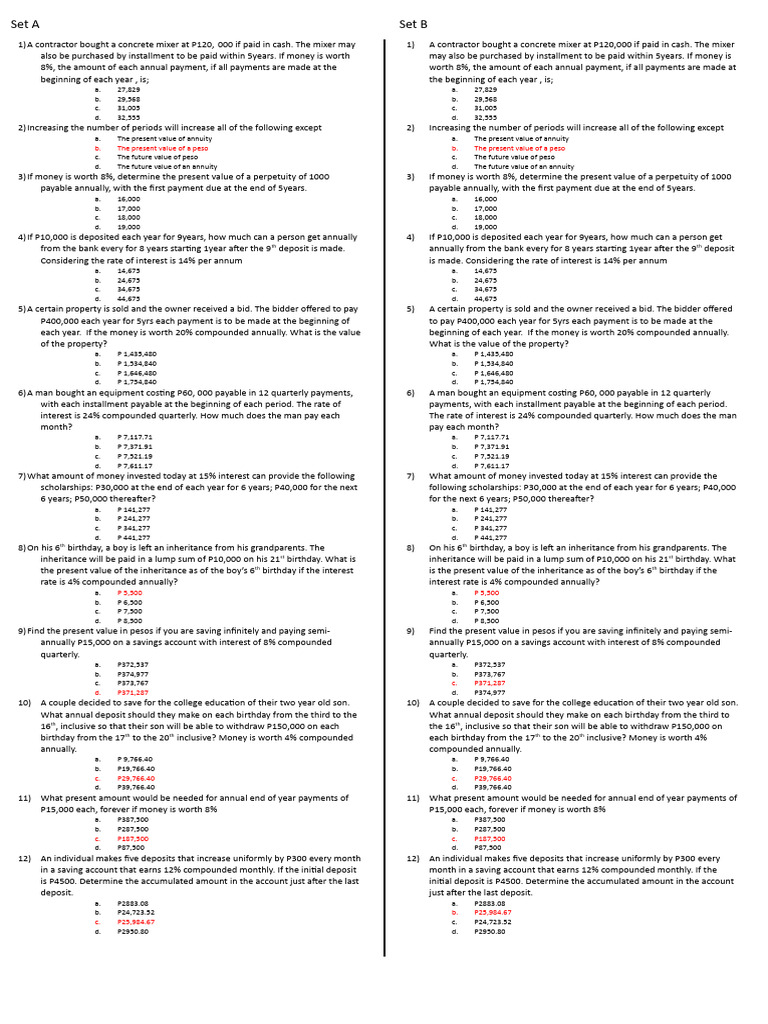 Pre Finals | PDF | Present Value | Interest