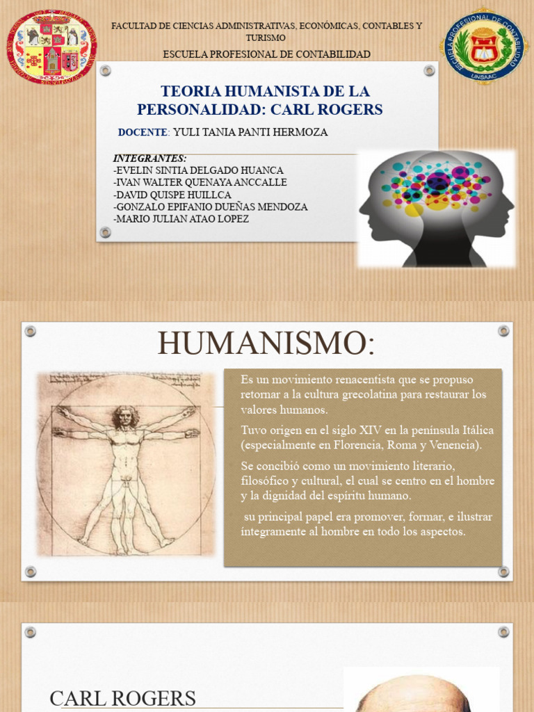 CARL ROGERS Teoria Humanista Espocicion Grupo 1 | PDF | Comportamiento ...
