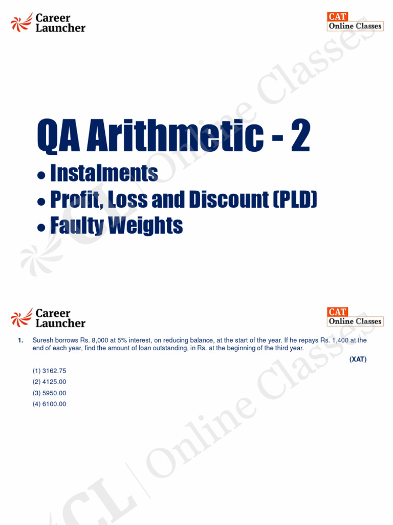 QA 06 Arithmetic-2 Q | PDF | List Price | Interest