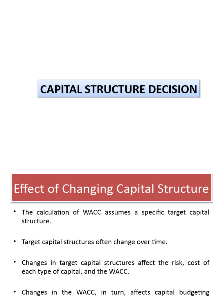 Capital Structure Decision | Download Free PDF | Capital Structure ...