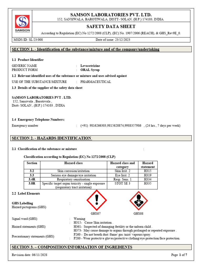 Atorvastatin Tablets 10 MG - MSDS | PDF | Safety | Occupational Safety ...