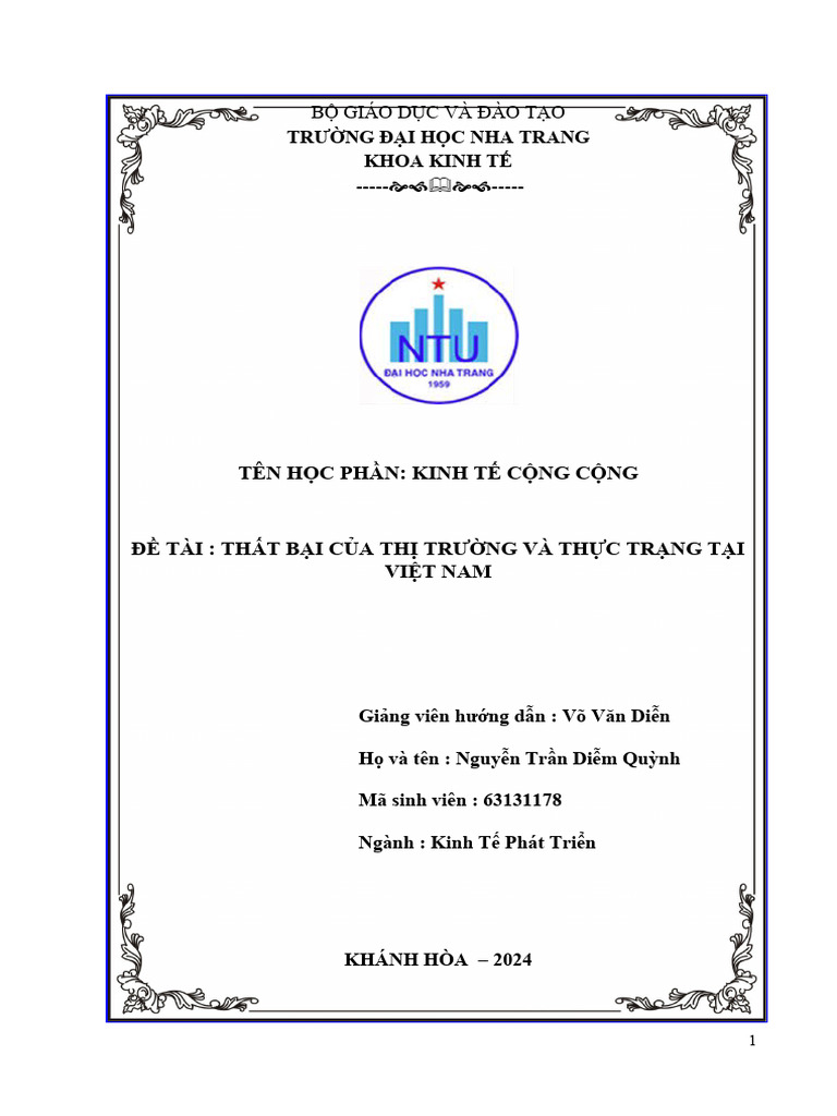 Bài Thi Kết Thúc Học Phần - Nguyen Tran Diem Quynh - Ktcc | PDF