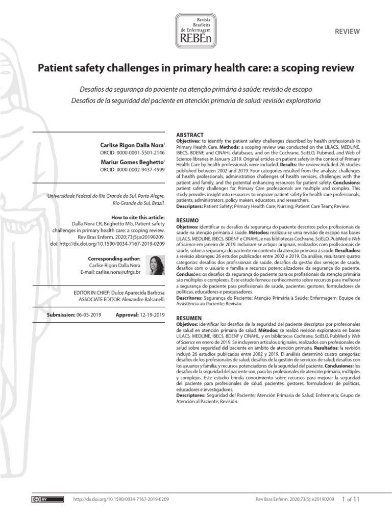 Patient Safety Challenges in Primary Health Care A Scoping 310gr0vf11 | Download Free PDF ...