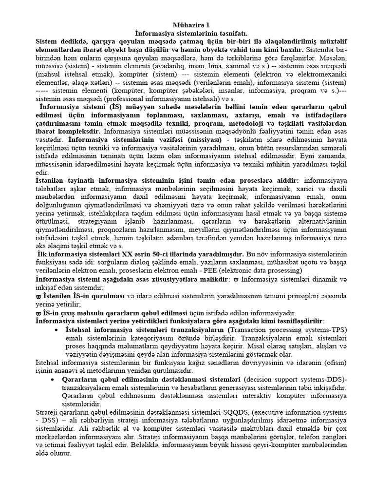 Mühazirə 1 Hazir | PDF