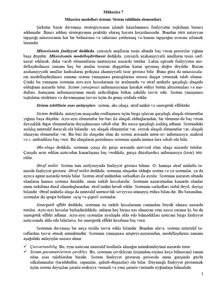 Mühazirə 7-Hazir | PDF