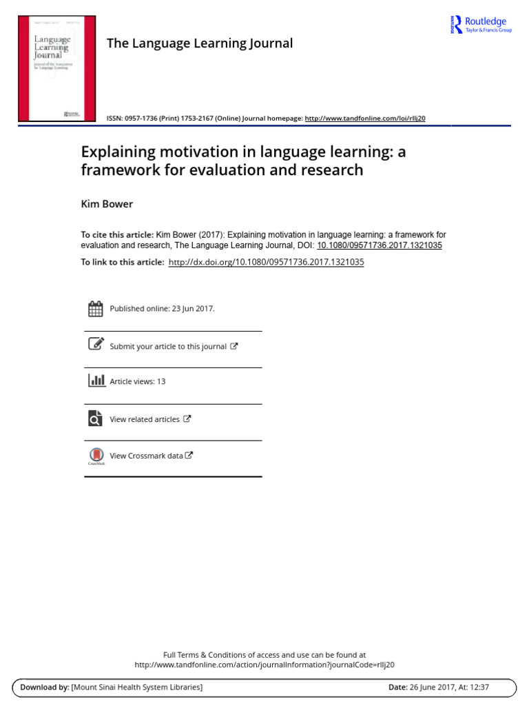 Bower2017 - Motivation N LL | PDF | Second Language Acquisition ...