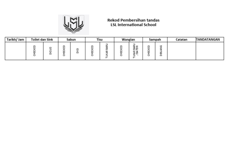 Rekod Pembersihan Tandas | PDF