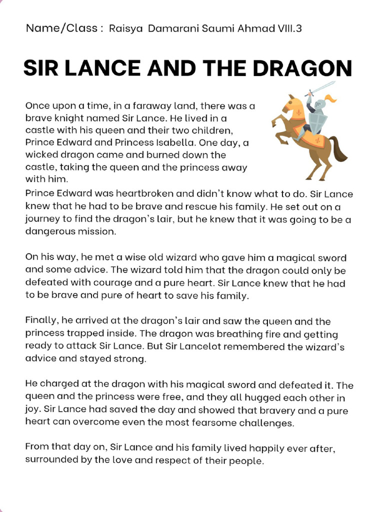 Sir Lance and Dragon | PDF