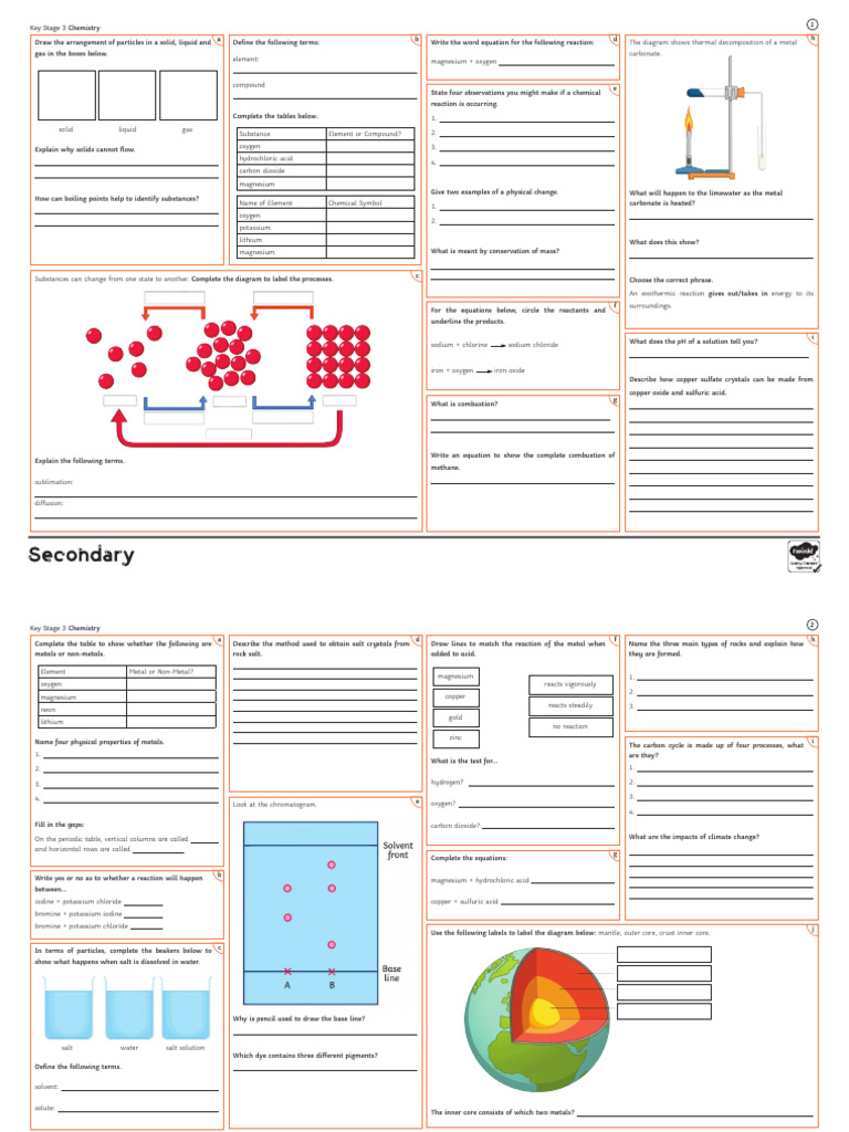 t3 SC 820 Ks3 Chemistry Revision Activity Mat Pack English Ver 2 | PDF ...