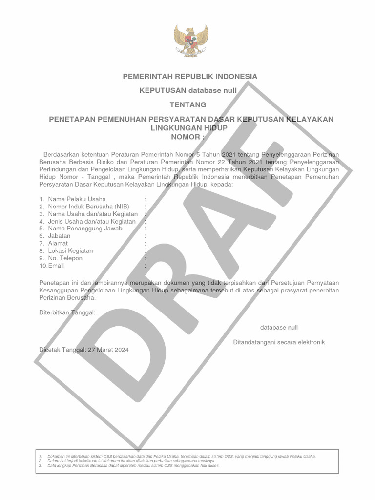 Persetujuan SKKL R-933 | PDF